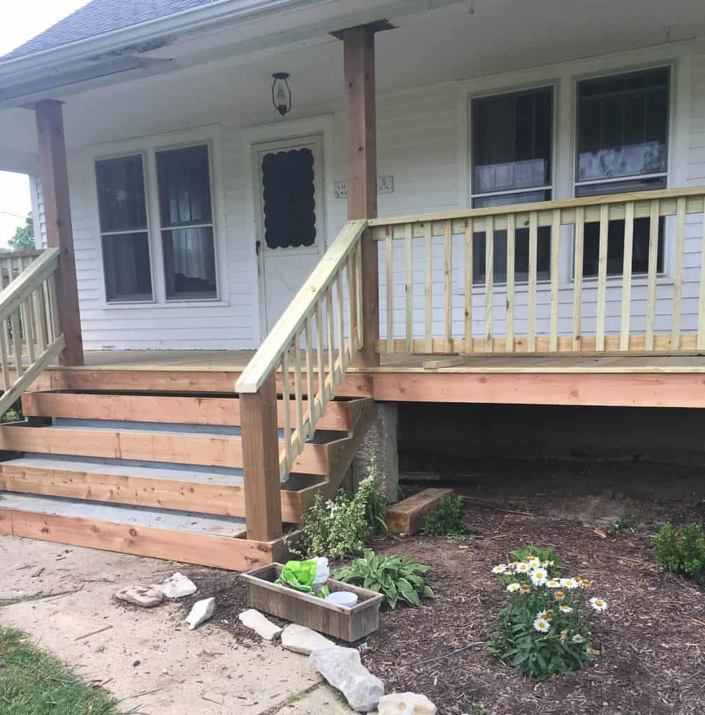 How to Cover Concrete Steps with Wood - Farmhouse on Boone