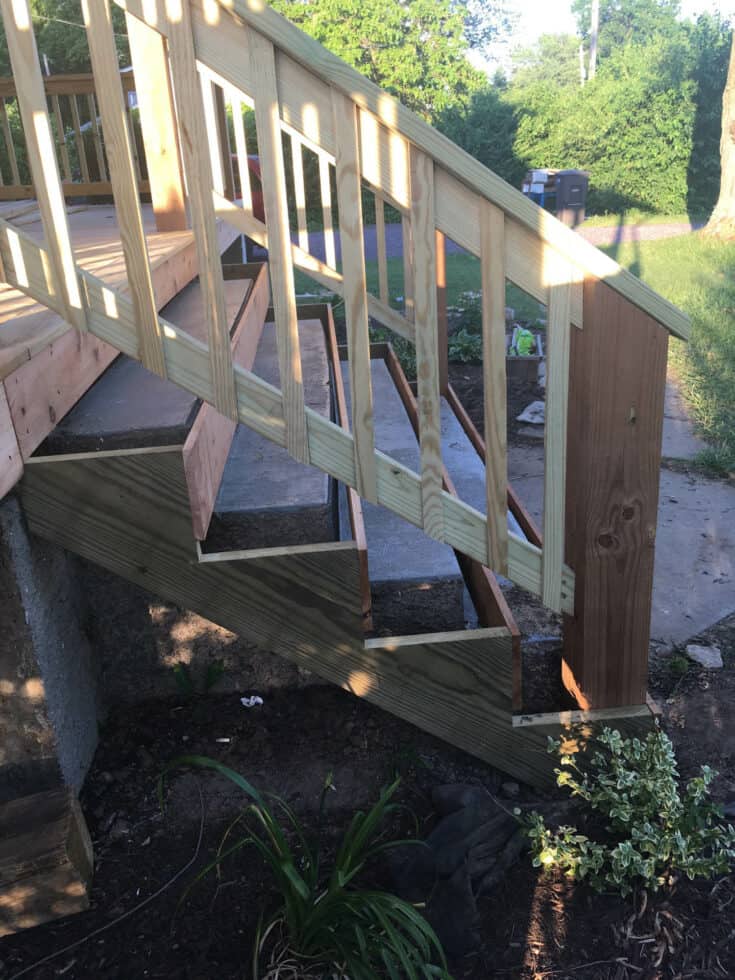 How to Cover Concrete Steps with Wood - Farmhouse on Boone