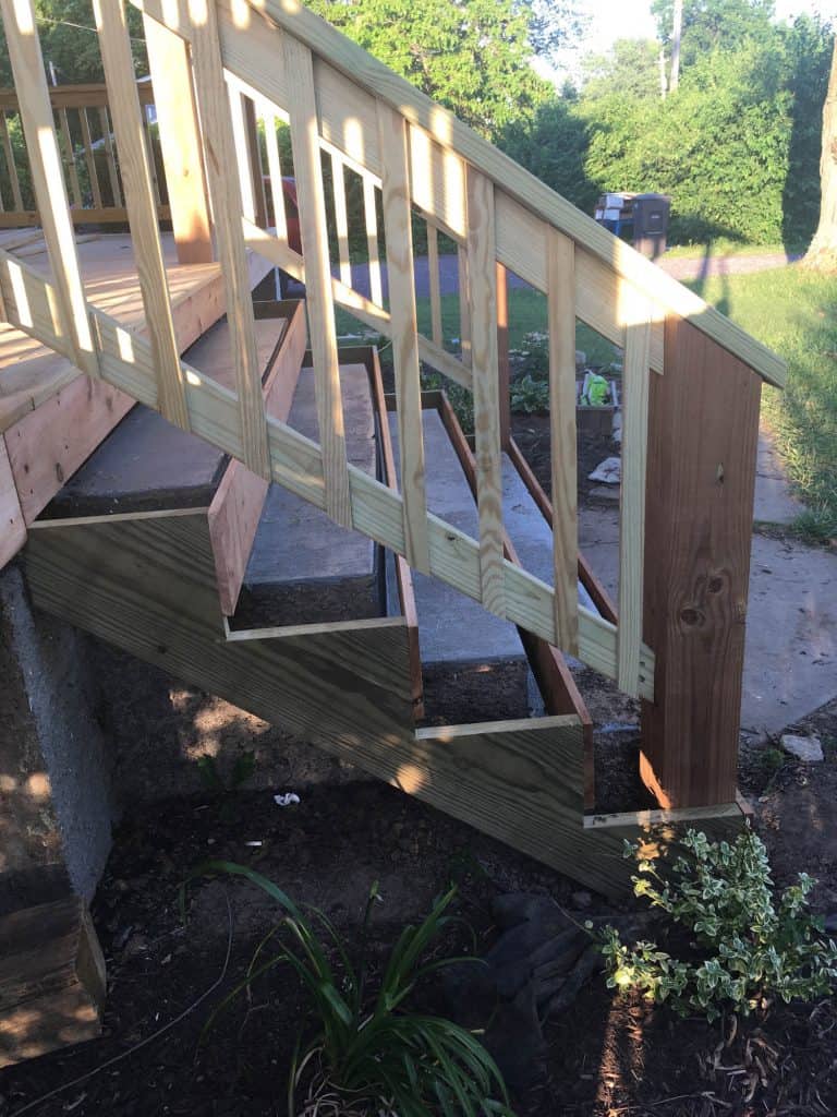 How to Cover Concrete Steps with Wood - Farmhouse on Boone
