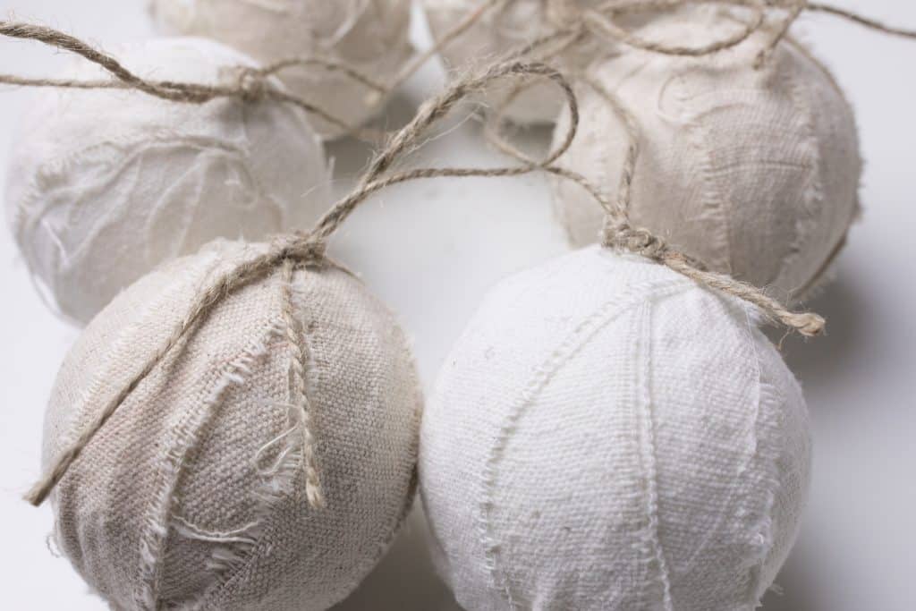DIY Drop Cloth Rag Ball Homemade Christmas Ornaments - Farmhouse on Boone
