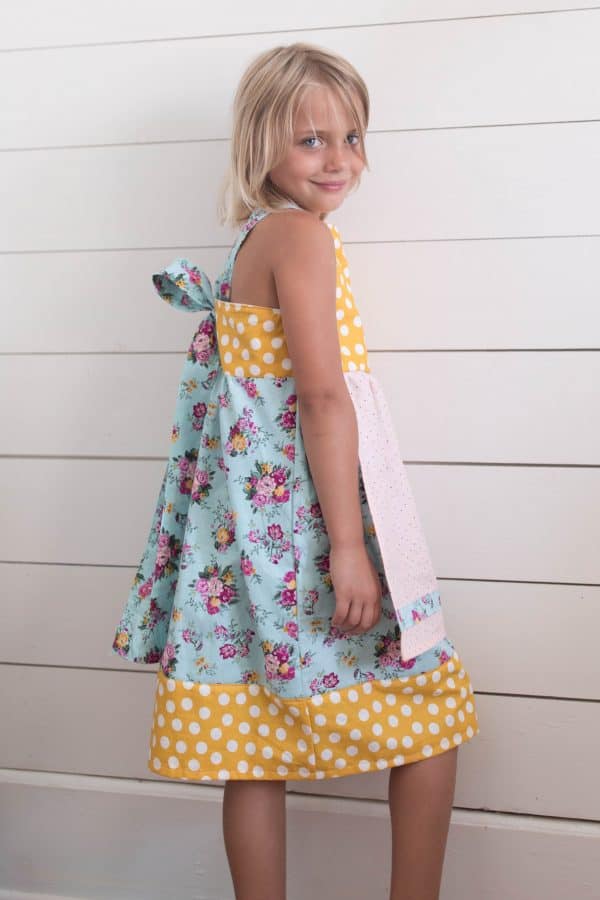 Easy Girls Dress Sewing Tutorial- Bow in the Back Summer Dress ...