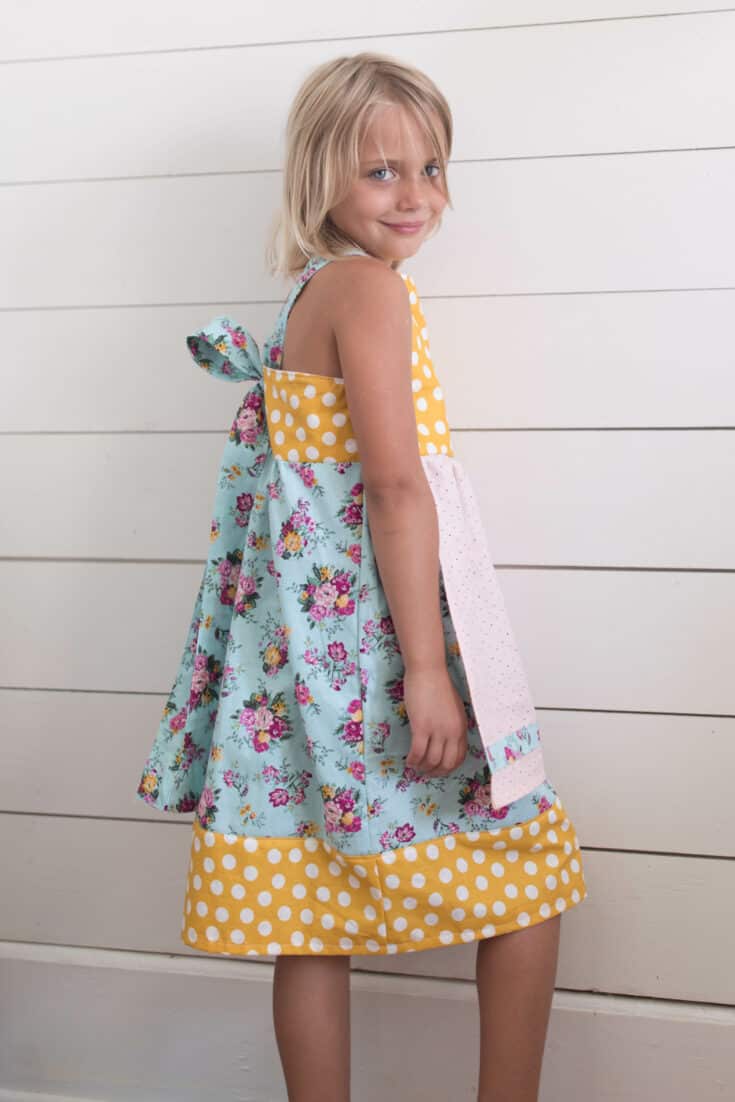 Easy Girls Dress Sewing Tutorial- Bow in the Back Summer Dress ...