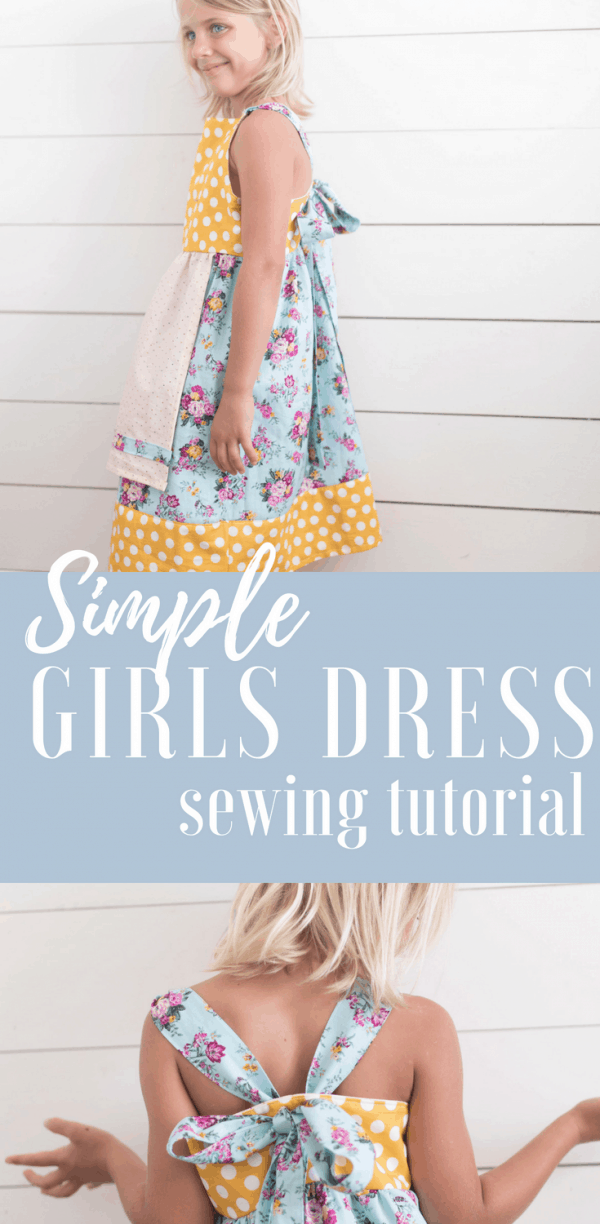 Easy Girls Dress Sewing Tutorial- Bow in the Back Summer Dress ...