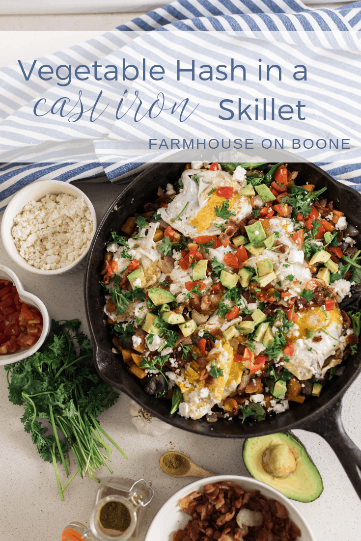 Vegetable Hash Recipe in a Cast Iron Skillet - Farmhouse on Boone