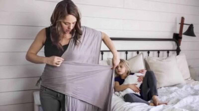 How To Tie A Baby Wrap - Moby Wrap Instructions - Farmhouse on Boone