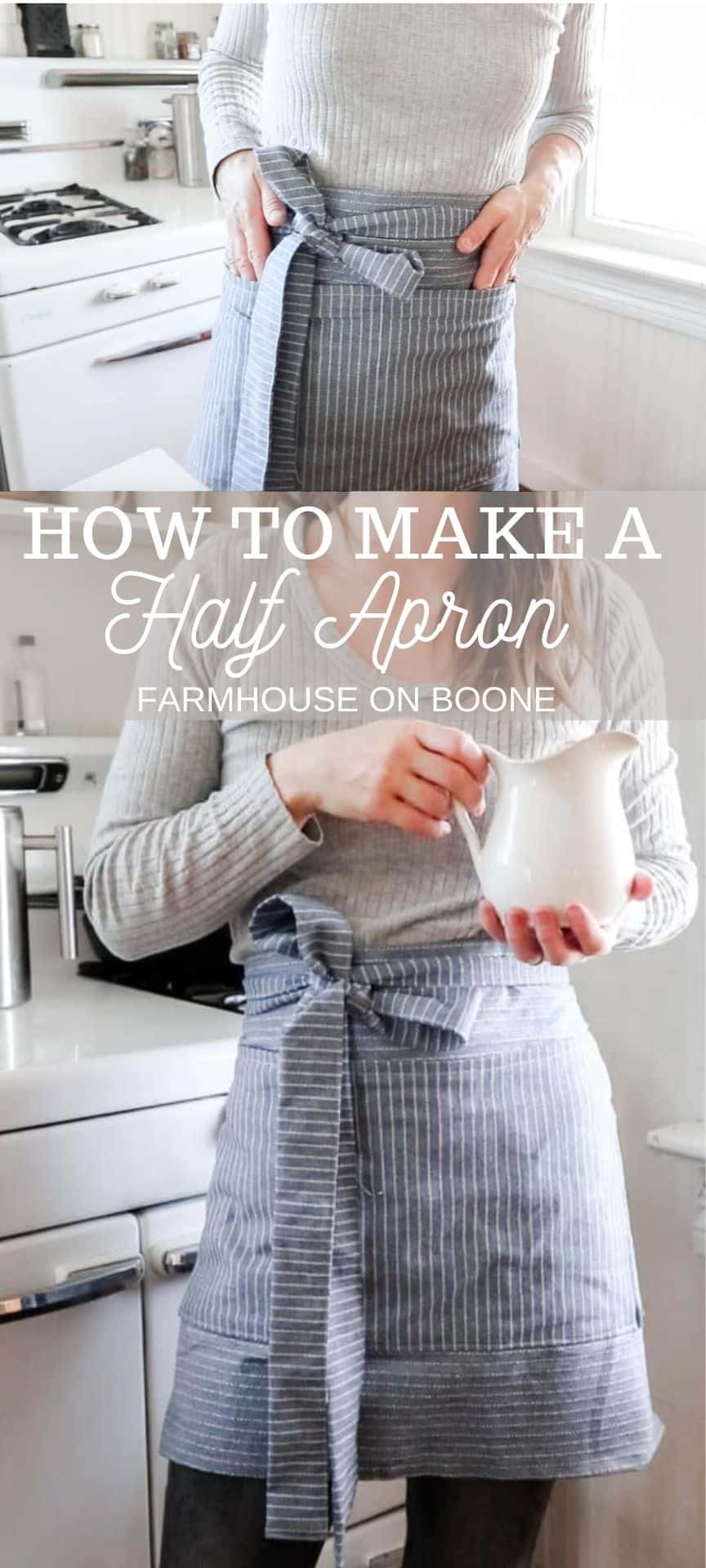 DIY How To Sew A Half Apron - Farmhouse on Boone