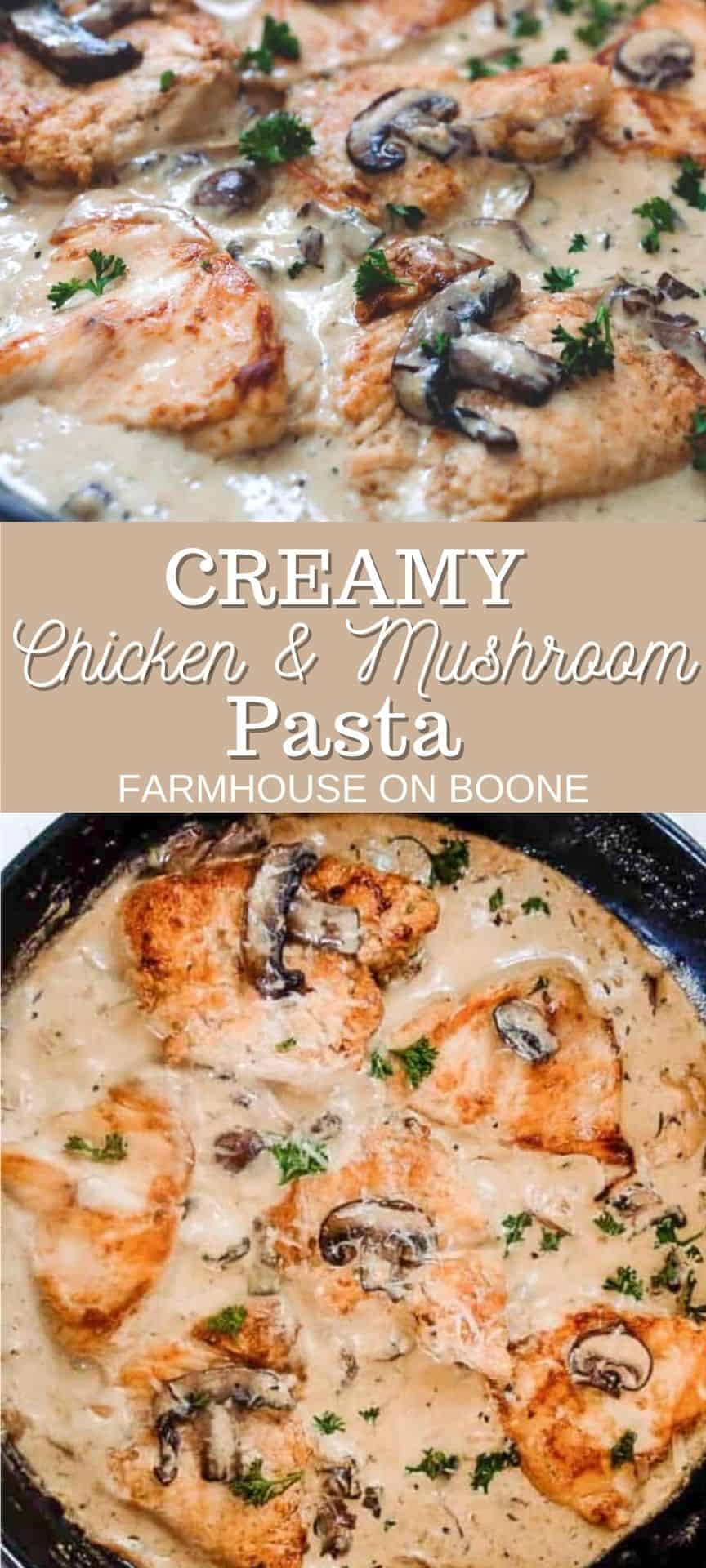 Creamy Chicken And Mushroom Pasta - Farmhouse on Boone