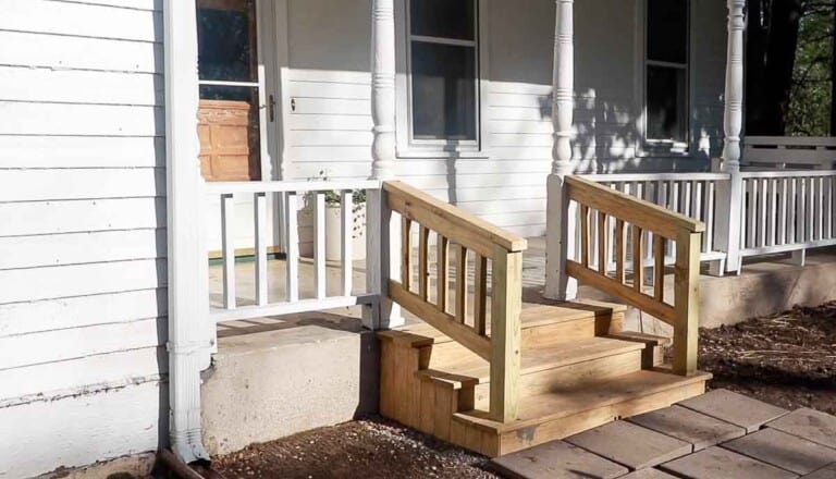 How To Build Front Porch Steps - Farmhouse on Boone