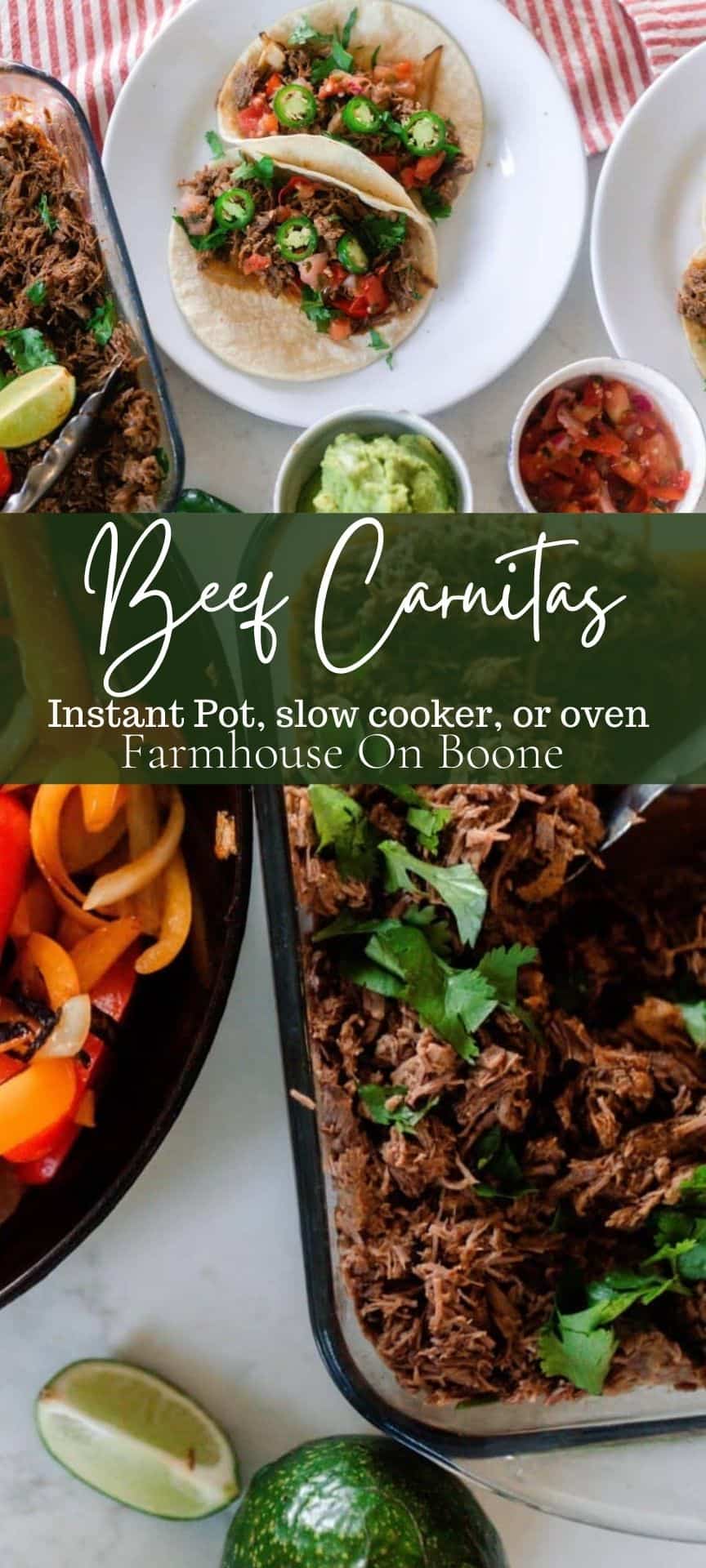 Beef Carnitas - Instant Pot, Slow Cooker Or Oven - Farmhouse on Boone