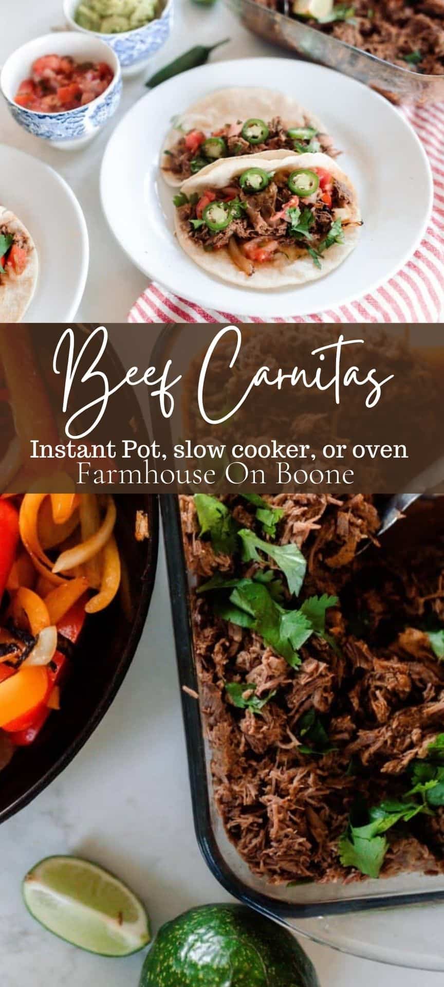 Beef Carnitas - Instant Pot, Slow Cooker Or Oven - Farmhouse on Boone