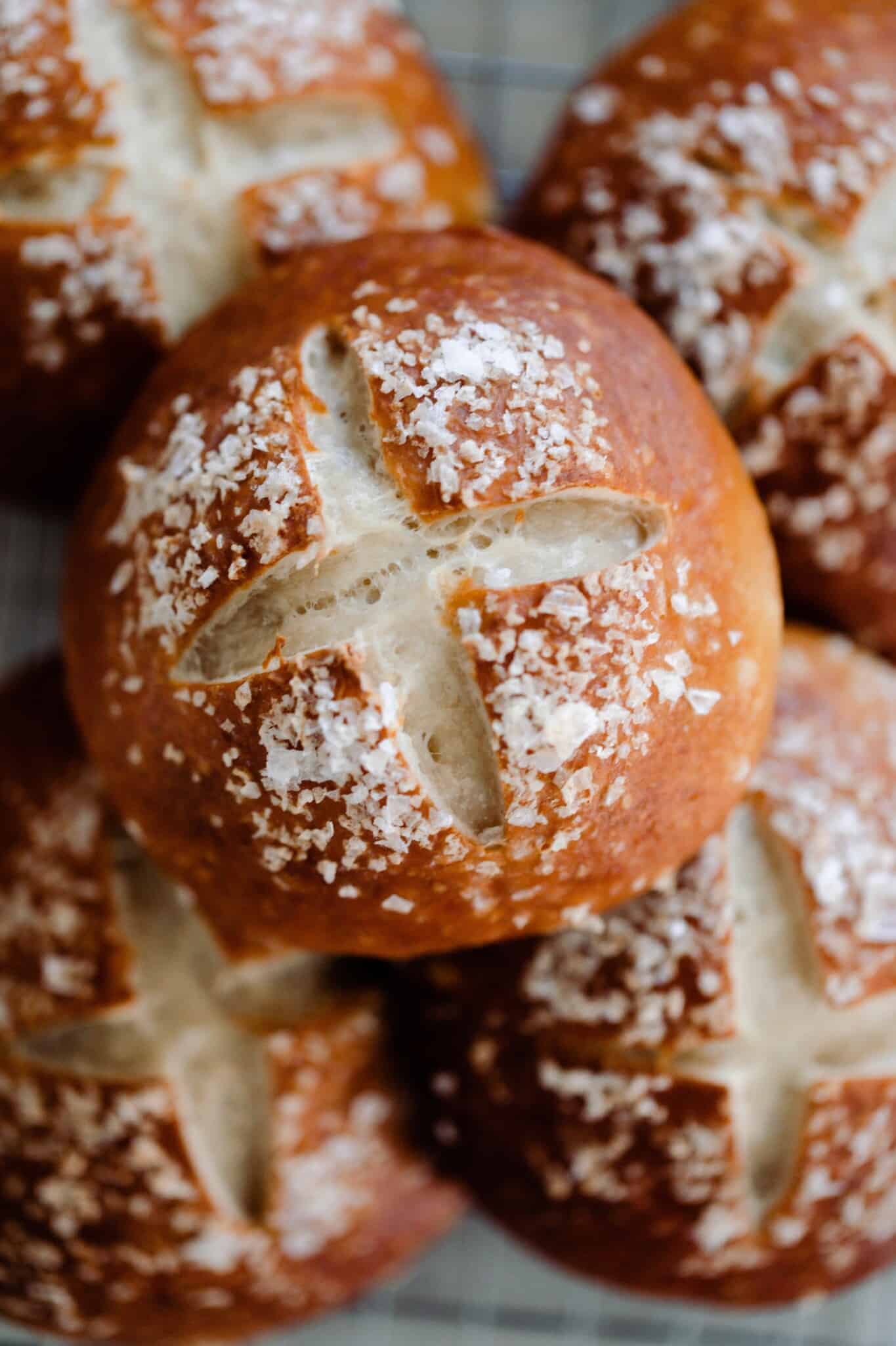 Easy Sourdough Pretzel Buns Recipe - Farmhouse on Boone
