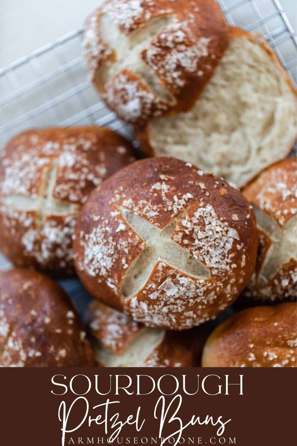 Easy Sourdough Pretzel Buns Recipe Farmhouse On Boone