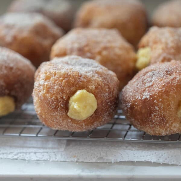 Homemade Brioche Donuts with Vanilla Custard Filling - Farmhouse on Boone