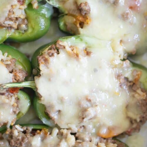 Easy Stuffed Bell Peppers with Ground Beef Recipe - Farmhouse on Boone