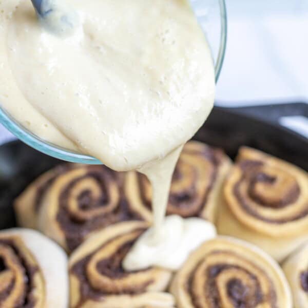 Easy Cinnamon Roll Icing Recipe - Farmhouse on Boone