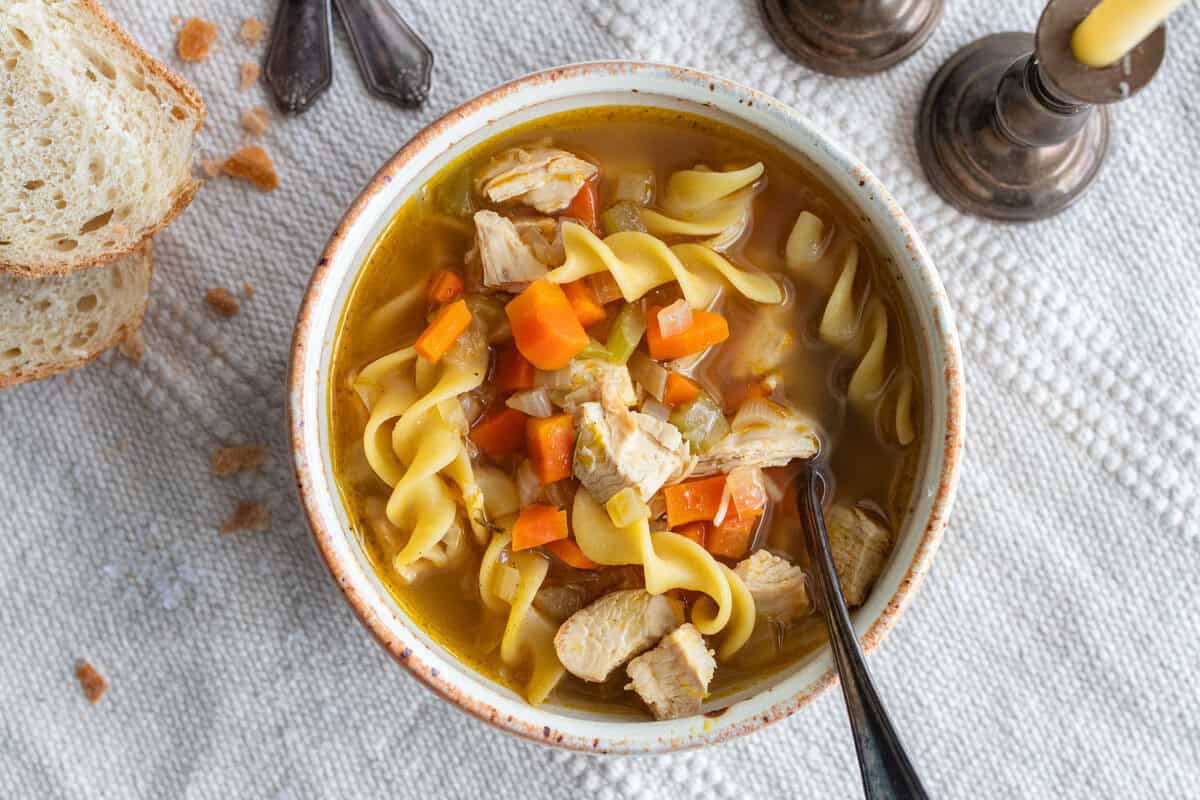 Homestyle Chicken Noodle Soup Recipe From Scratch - Farmhouse on Boone