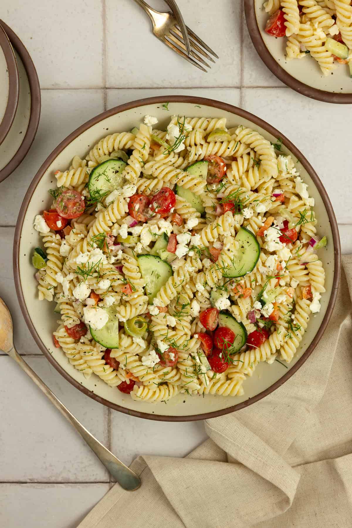 Easy Greek Pasta Salad Recipe - Farmhouse on Boone