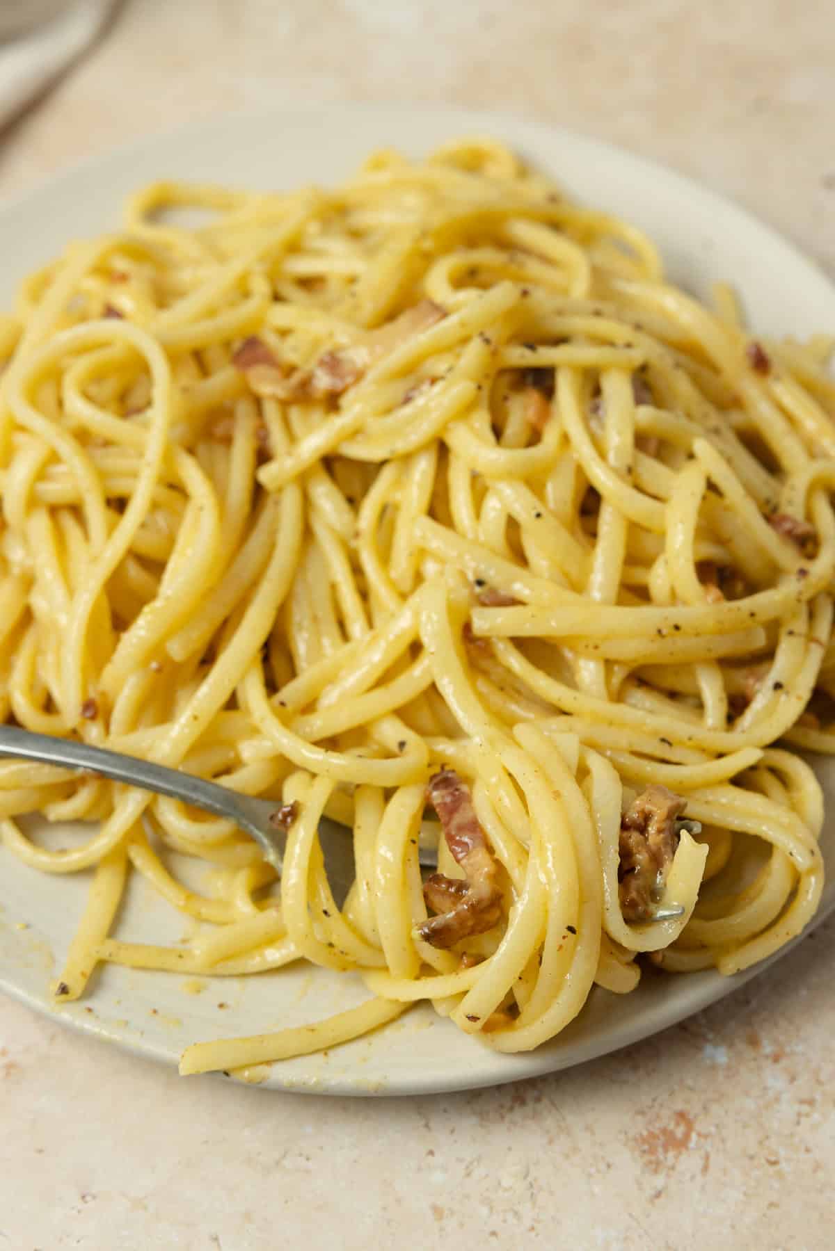 Homemade Classic Pasta Carbonara Recipe - Farmhouse on Boone