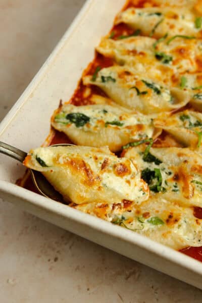Easy Stuffed Shells With Ricotta Cheese Recipe - Farmhouse on Boone
