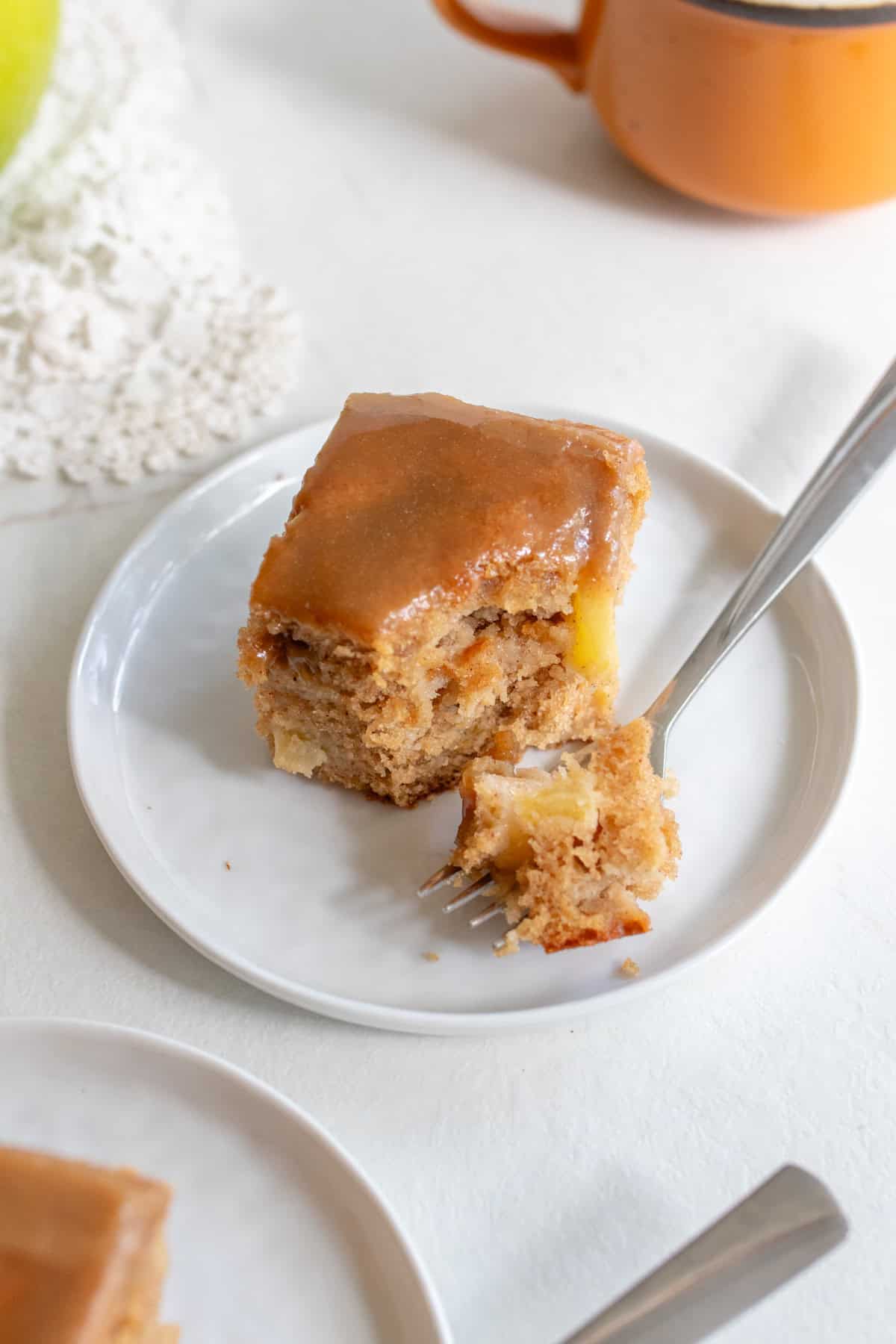 Easy Apple Cake With Caramel Glaze - Farmhouse on Boone
