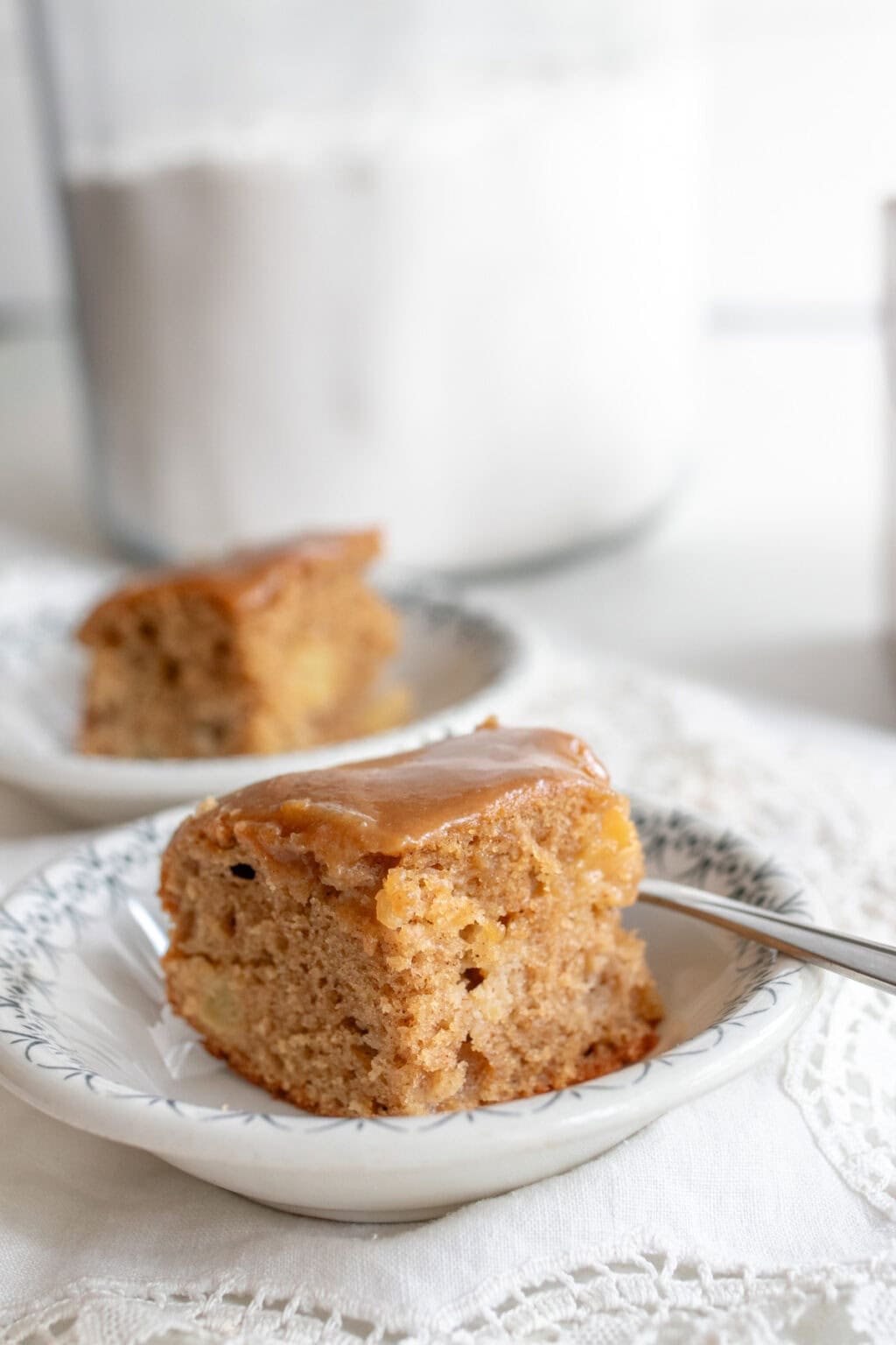 Easy Apple Cake With Caramel Glaze - Farmhouse on Boone