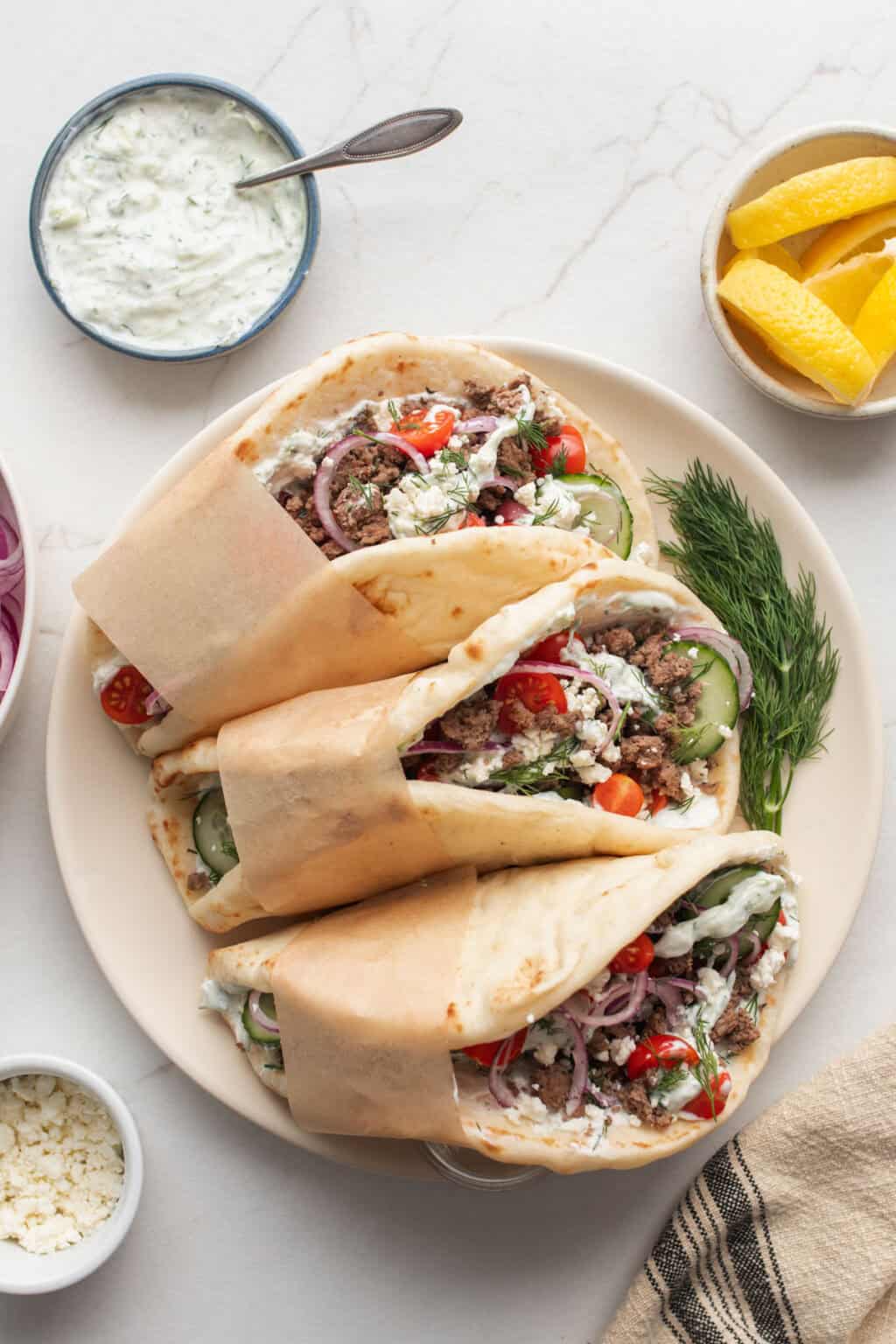 Easy Beef Gyros With Homemade Tzatziki Sauce - Farmhouse on Boone