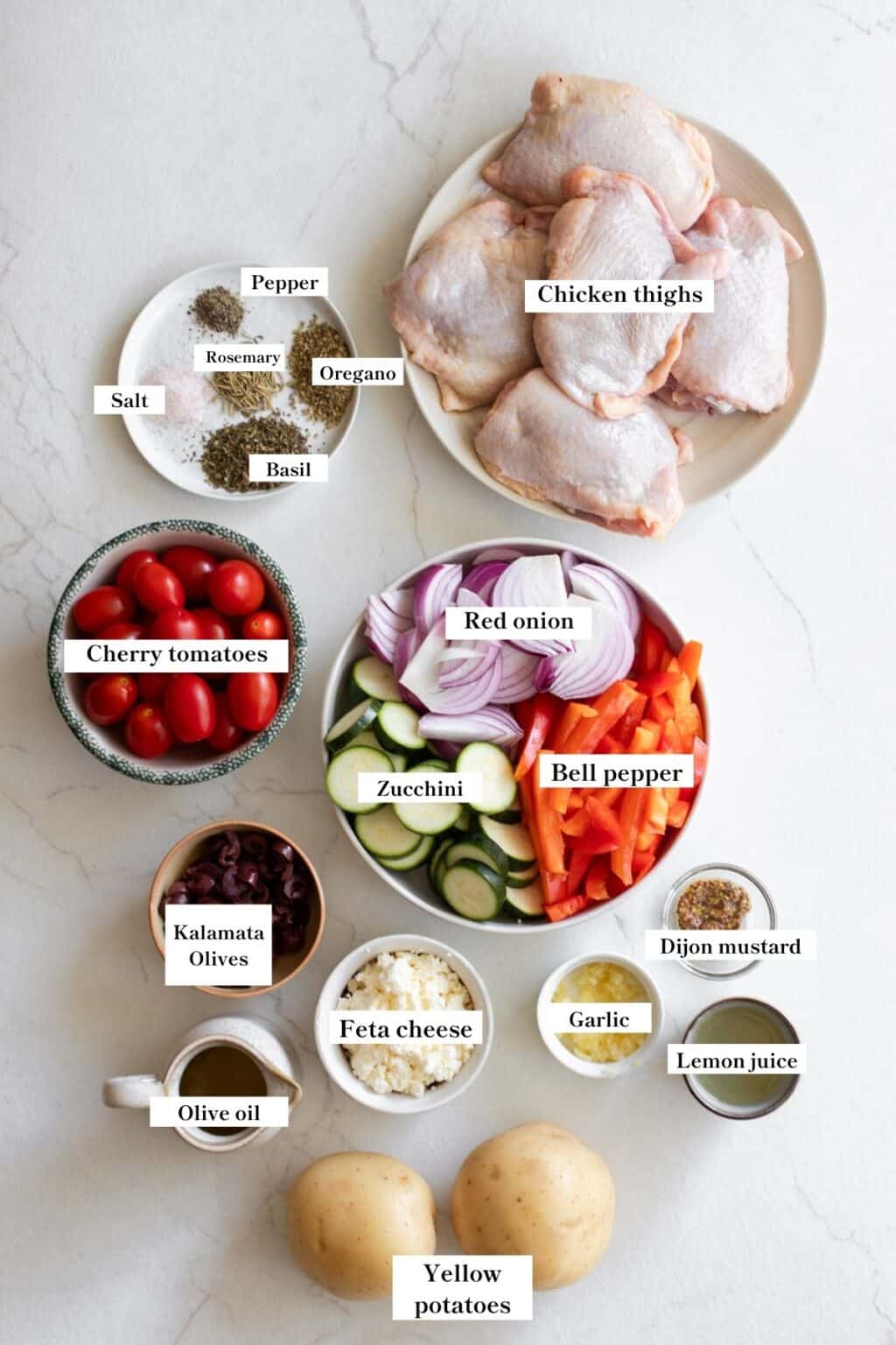Mediterranean Sheet Pan Chicken and Vegetables - Farmhouse on Boone